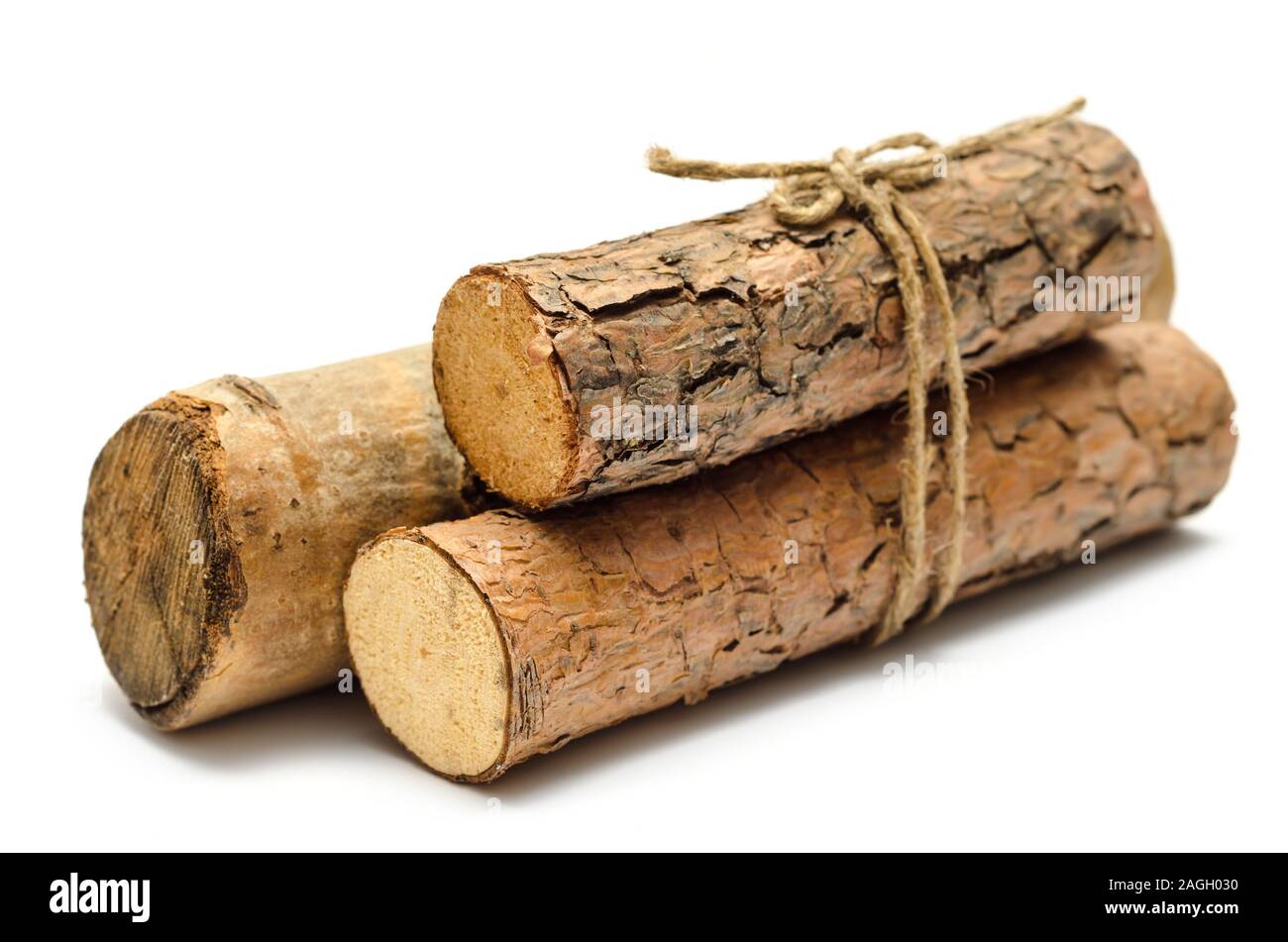 bunch of firewood isolated on a white background Stock Photo - Alamy