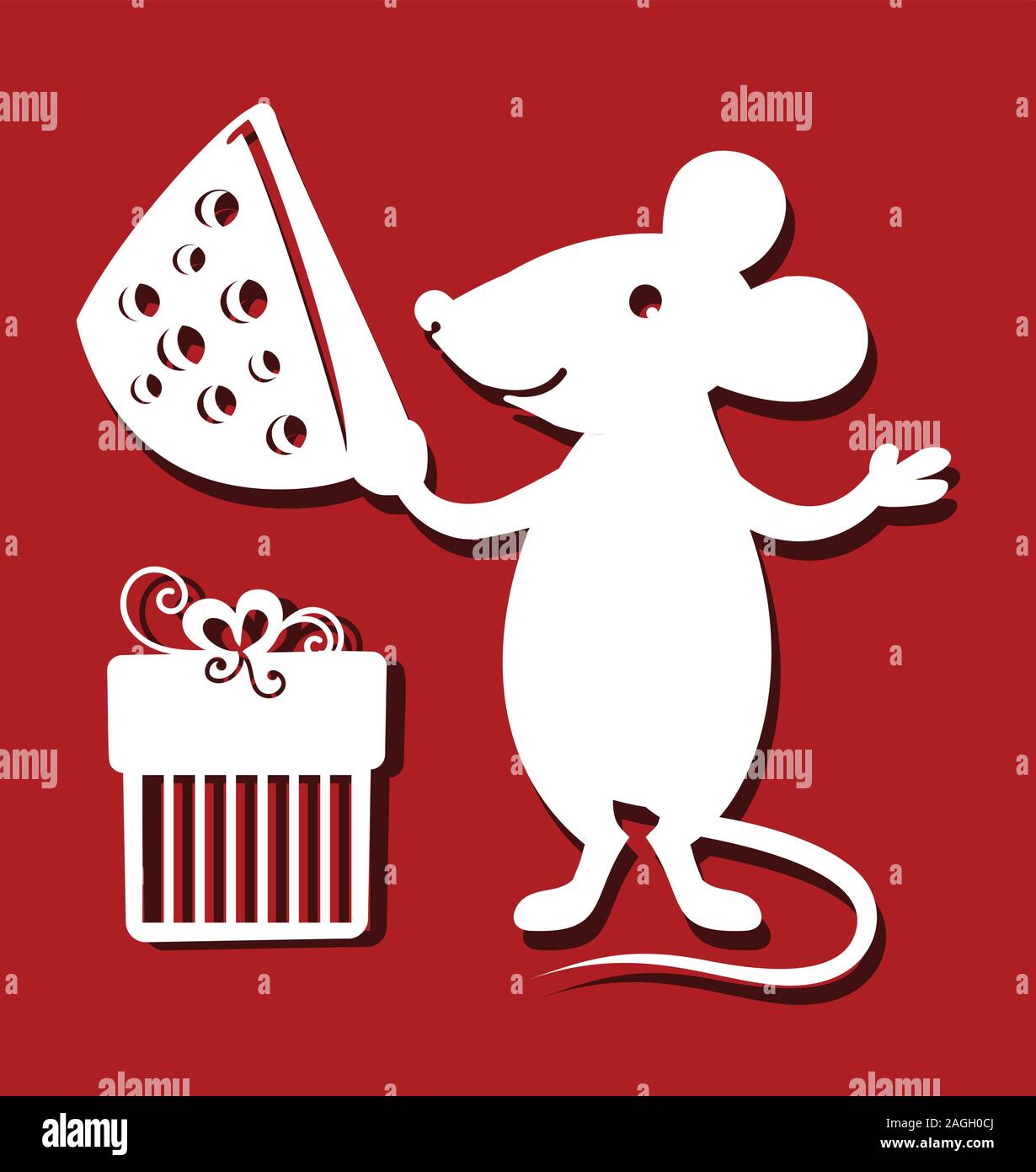Rat Cutting Icon. Rat simple drawing for laser cutting. Chinese symbol ...