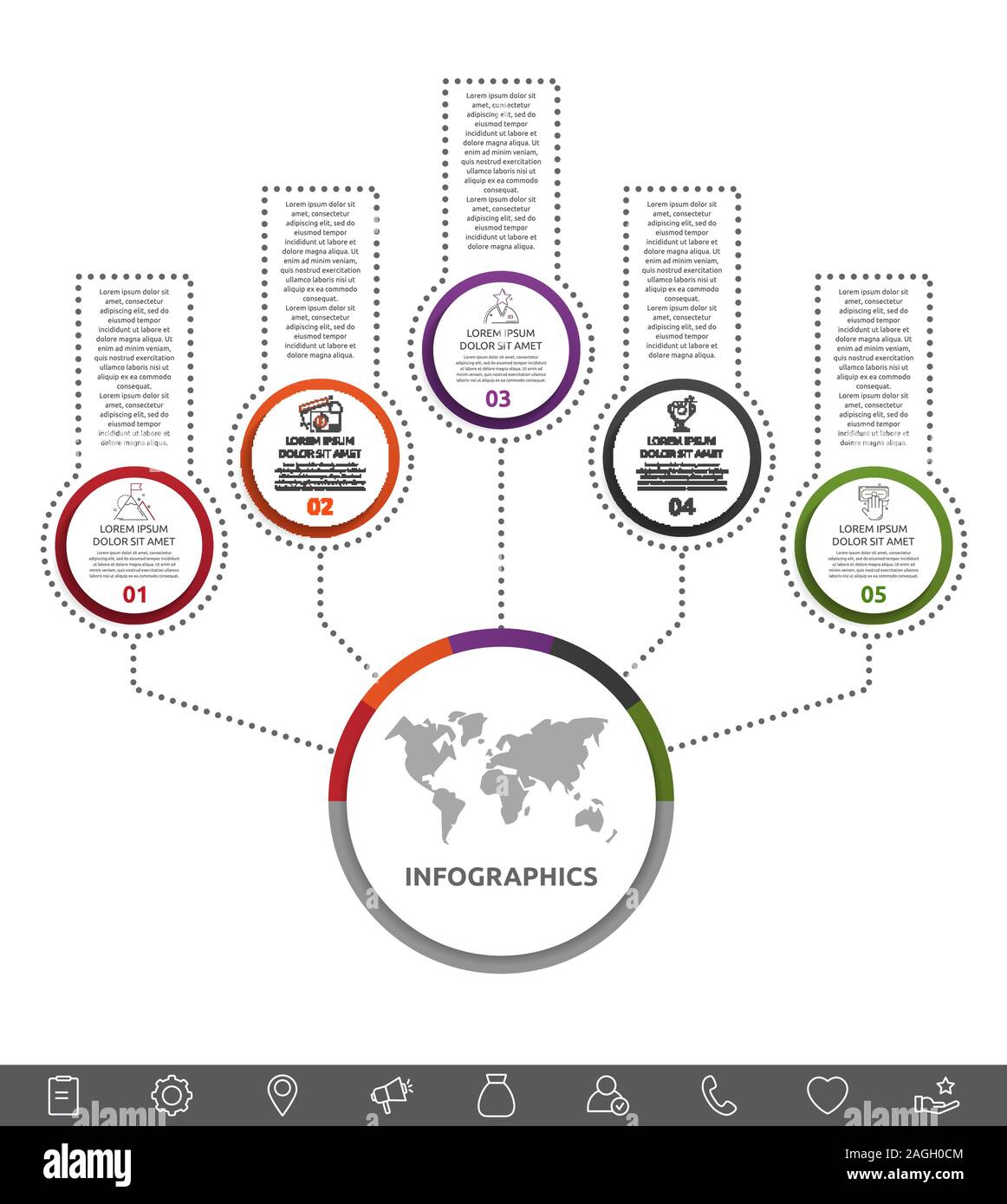 5 part circle infographic hi-res stock photography and images - Alamy