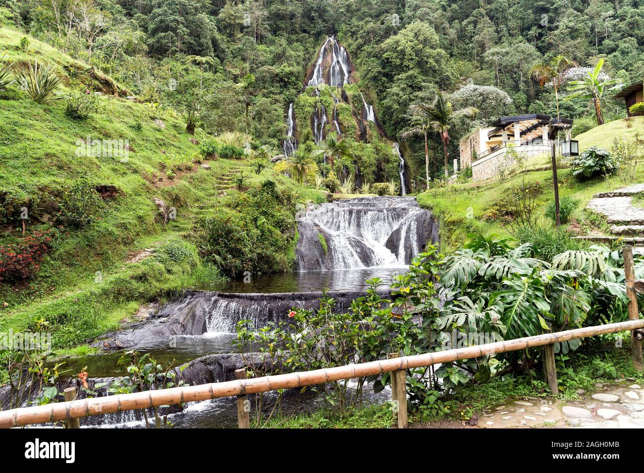 Cascades in Termales of Santa Rosa de Cabal in Risaralda, Colombia ...