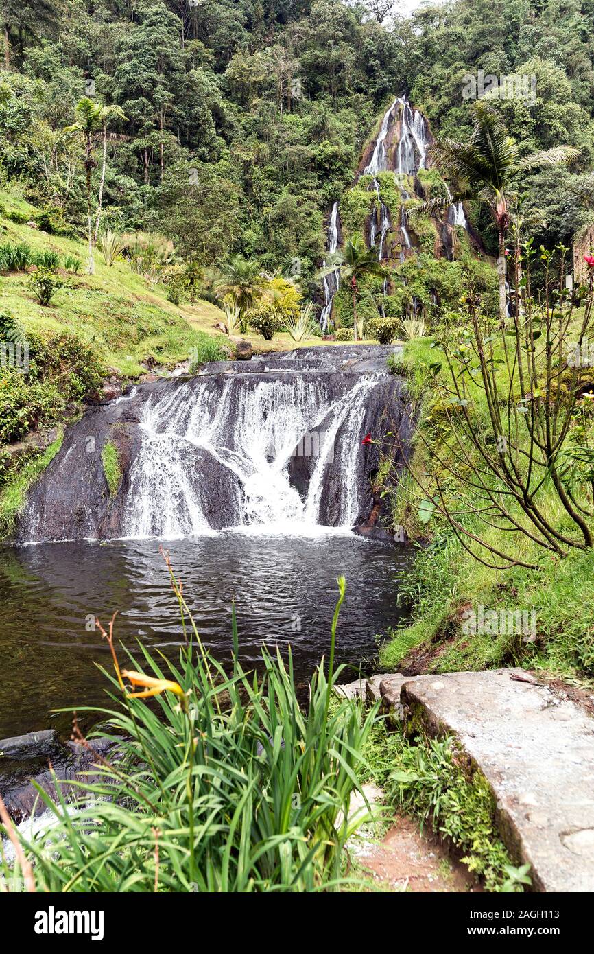 Cascades in Termales of Santa Rosa de Cabal in Risaralda, Colombia ...