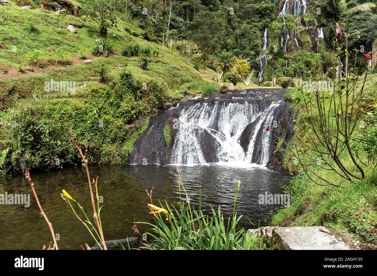 Cascades in Termales of Santa Rosa de Cabal in Risaralda, Colombia ...