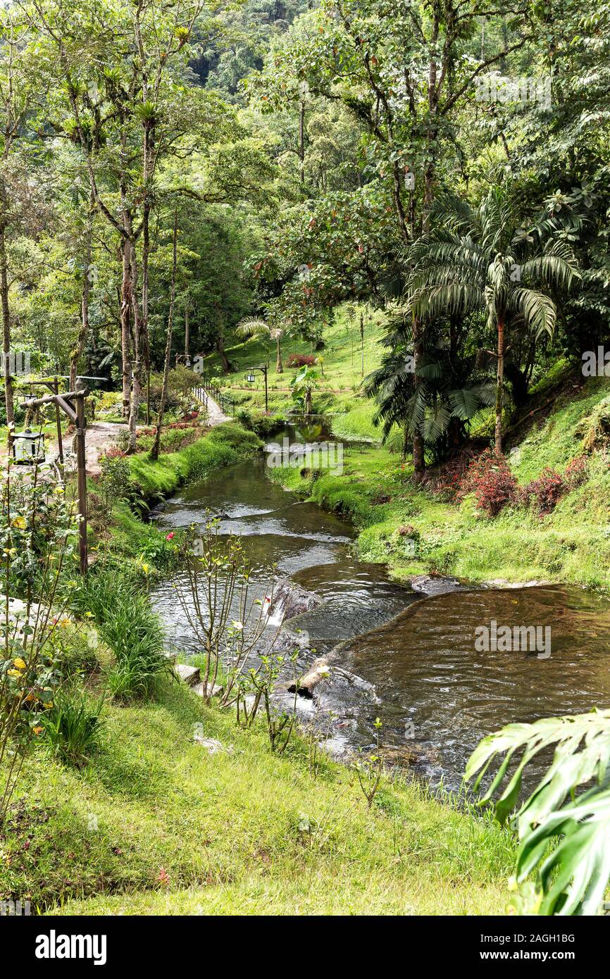Cascades in Termales of Santa Rosa de Cabal in Risaralda, Colombia ...