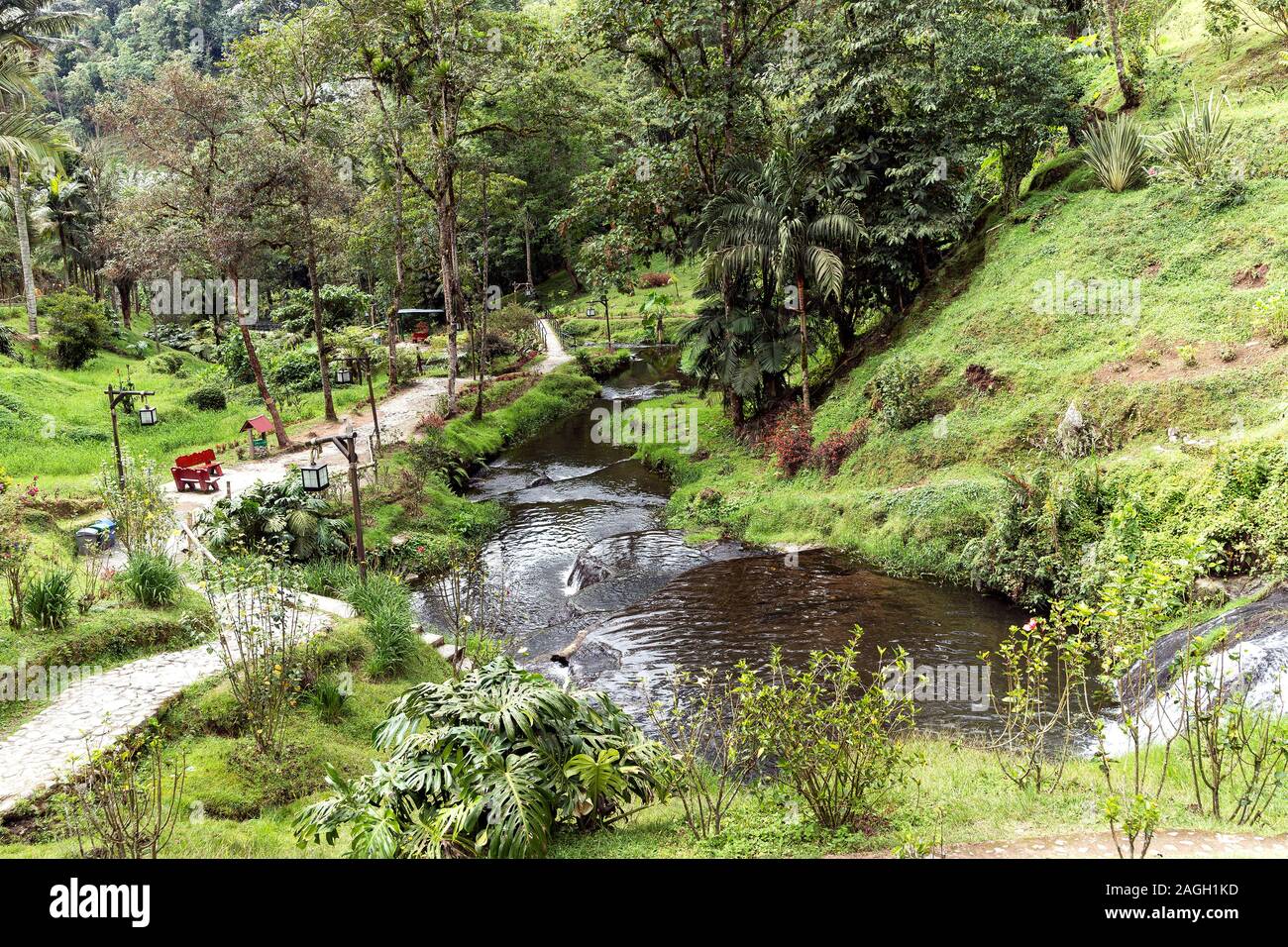 Cascades in Termales of Santa Rosa de Cabal in Risaralda, Colombia ...