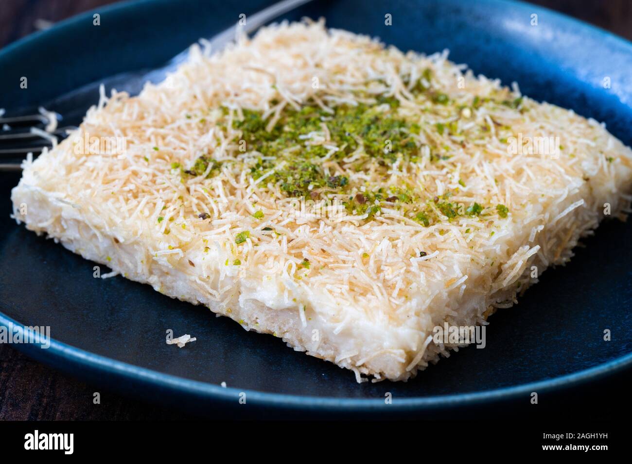 Turkish Dessert Custard Pudding Muhallebi Kadayif with Pistachio Powder ...