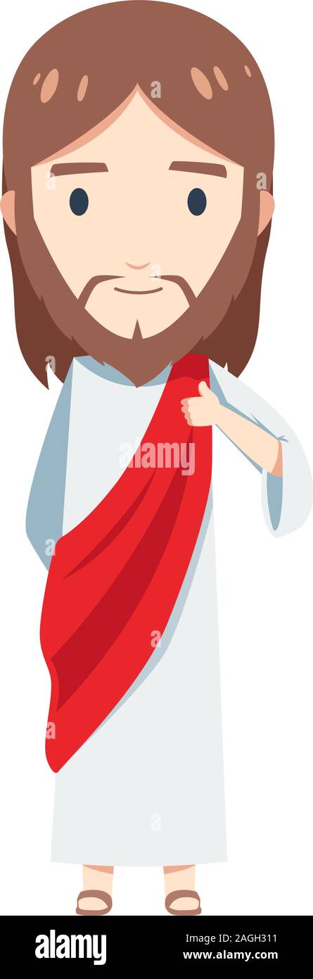 Cute Jesus is giving a thumb. Isolated Vector illustration Stock Vector ...