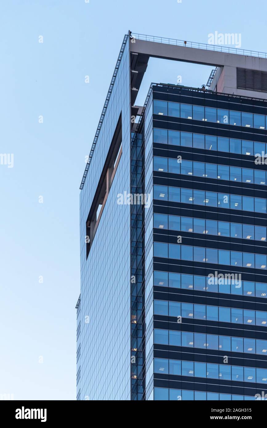 Blue abstract background texture of a modern building glass wall Stock ...