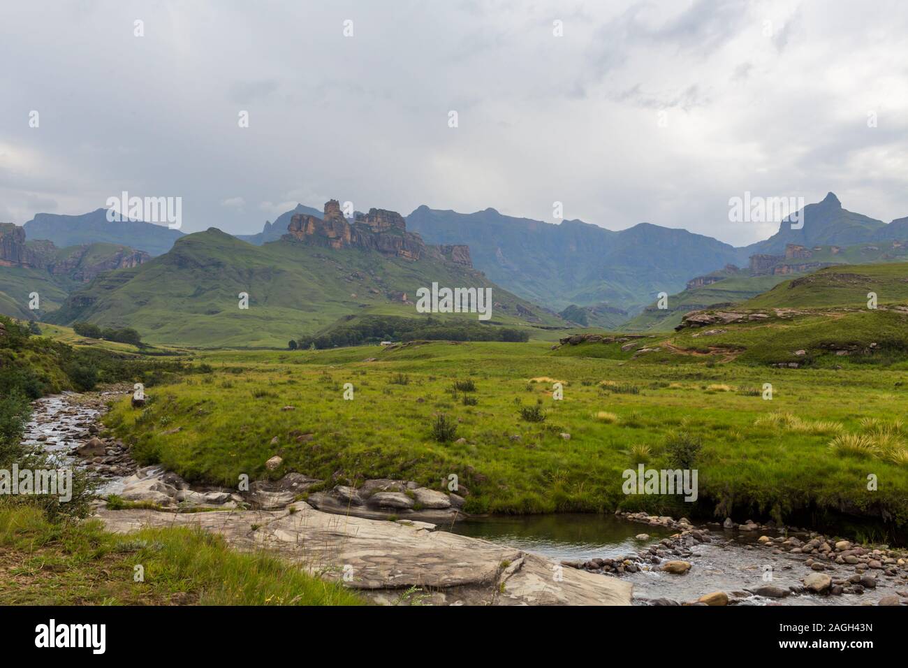 Mountain stream and Rhino Peak Stock Photo - Alamy