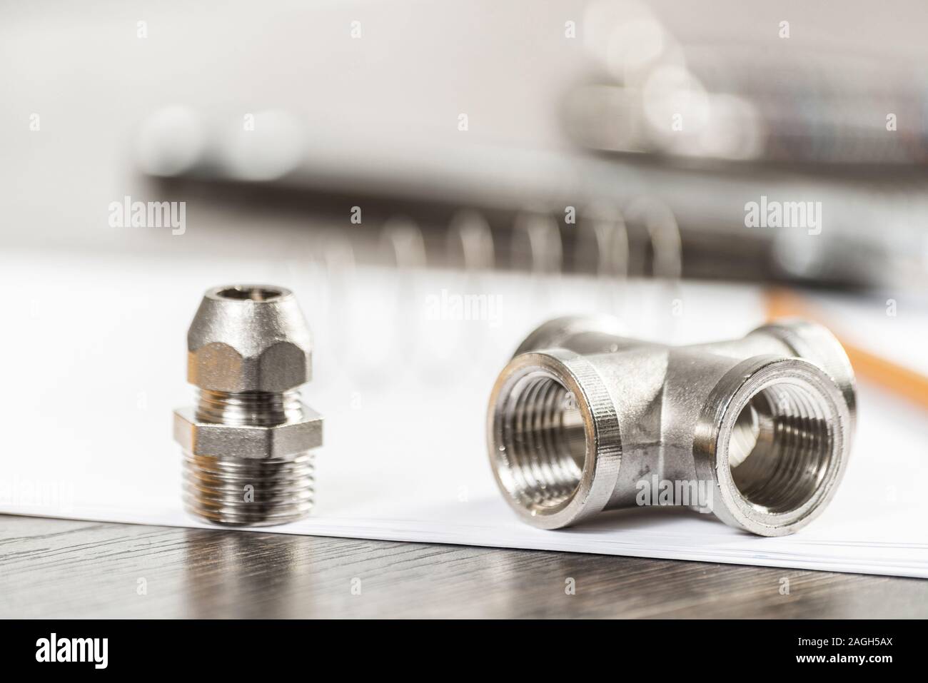 Steel water fittings and connections Stock Photo - Alamy