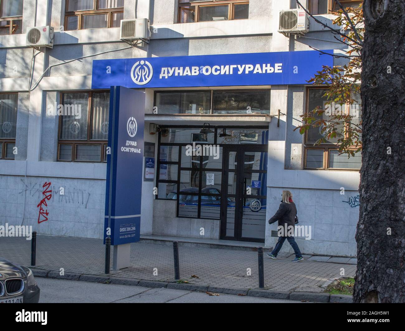 Serbian insurance company, "Dunav osiguranje" exterior in Kragujevac ...