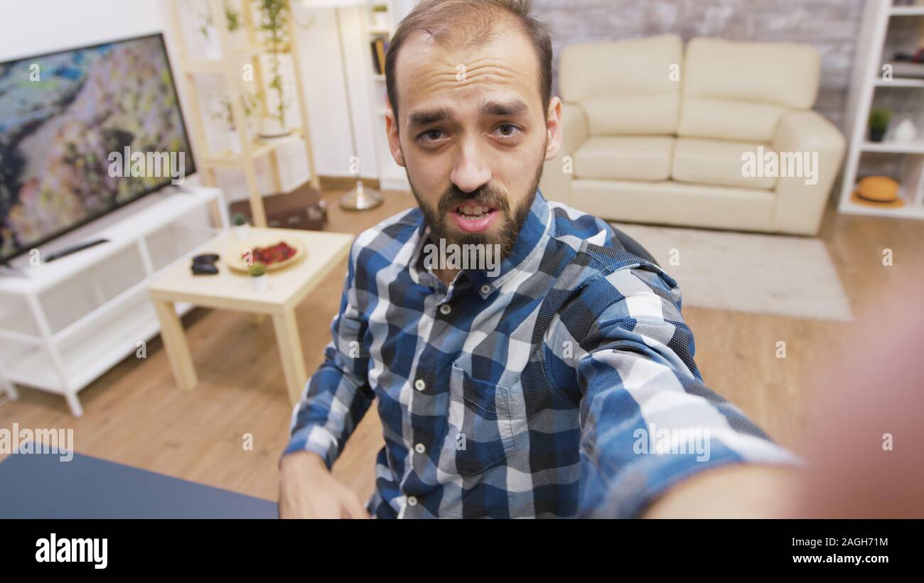 Famous influencer talking audience recording hi-res stock photography ...