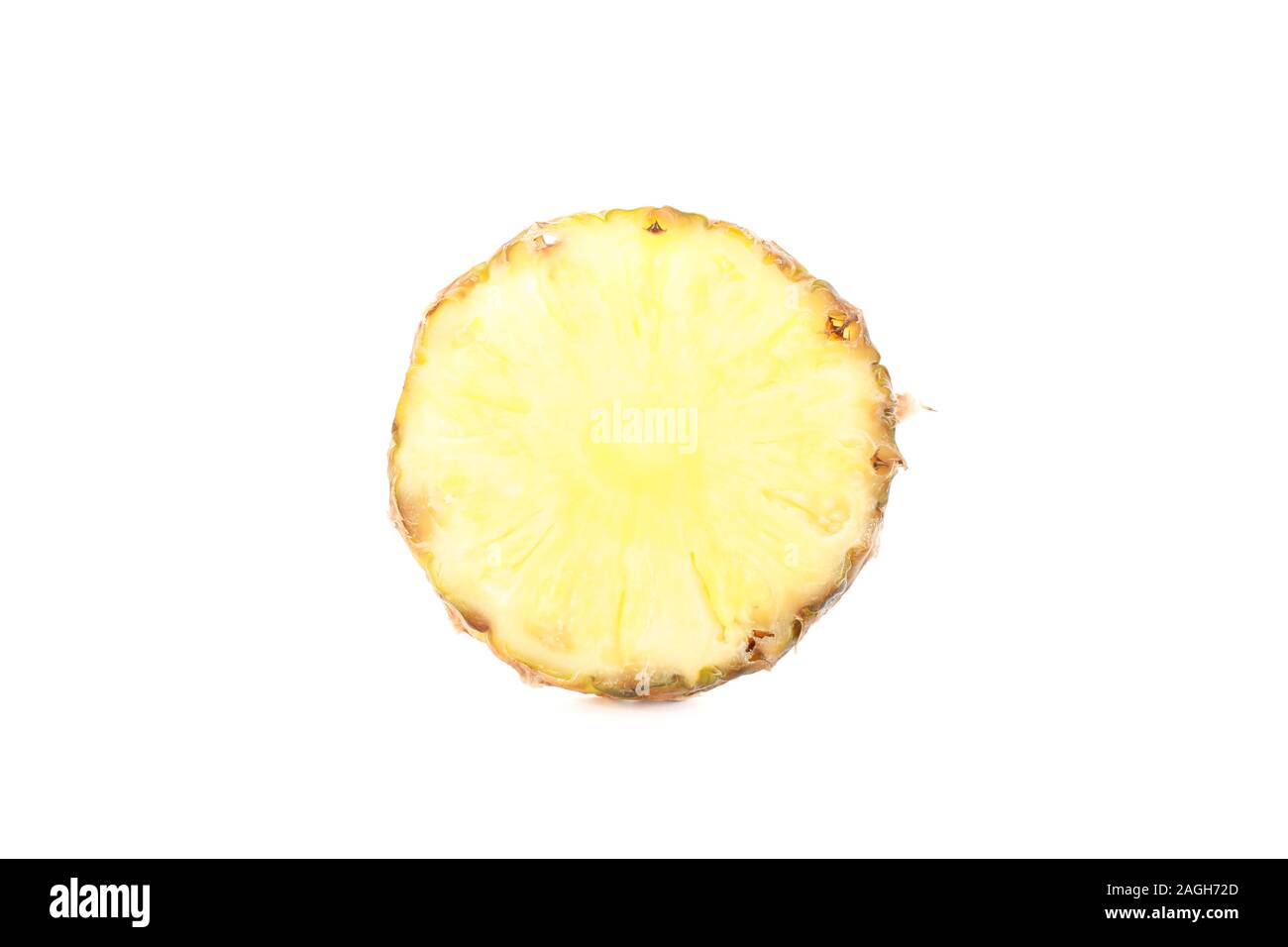 Single pineapple slice isolated on white background Stock Photo - Alamy