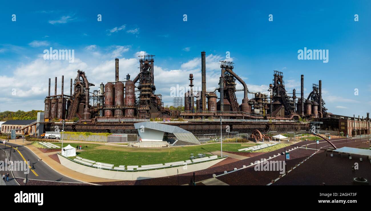 Steel Stacks Pano Stock Photo - Alamy