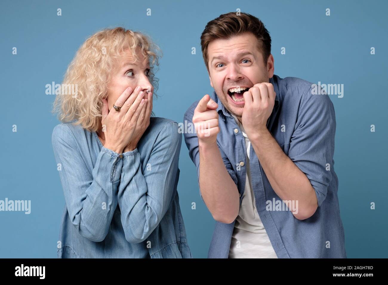 Excited young woman expressing shock hi-res stock photography and ...