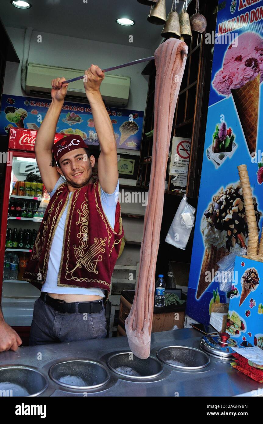 Turkish ice cream stall hi-res stock photography and images - Alamy