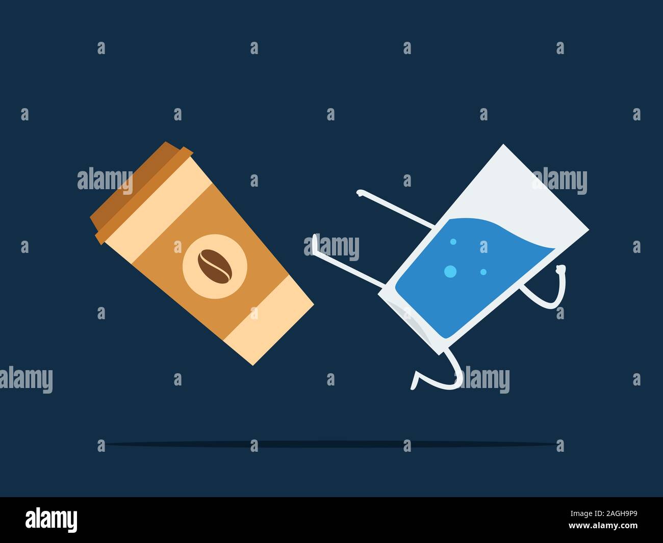 A mineral water kick A coffee cup Stock Vector Image & Art - Alamy