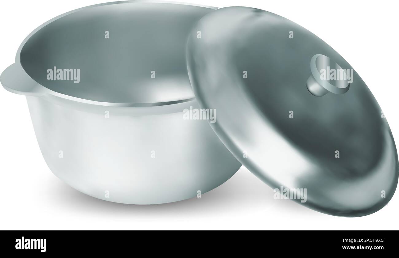 Open stainless pot. Mesh and gradients only Stock Vector Image & Art ...