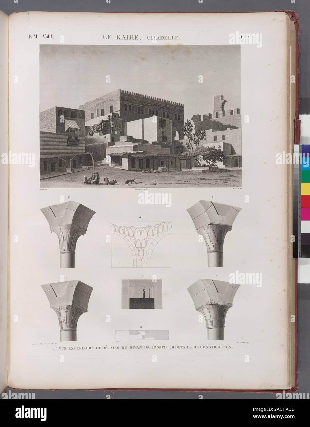 Le Kaire [Cairo] (Citadelle). 1-6. Vue extérieure et détails du Divan ...