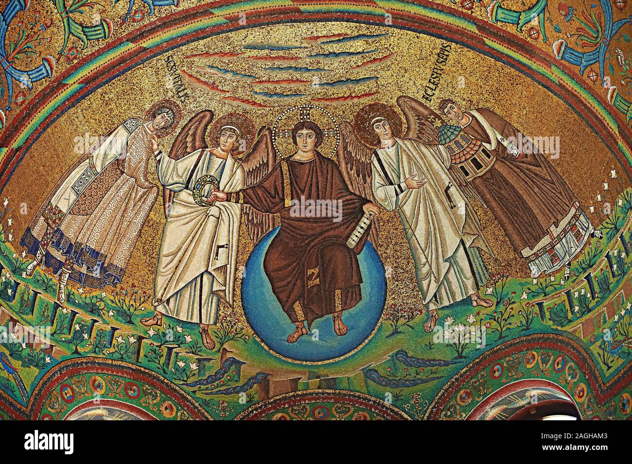 Byzantine Roman mosaics of the Basilica of San Vitale in Ravenna, Italy ...