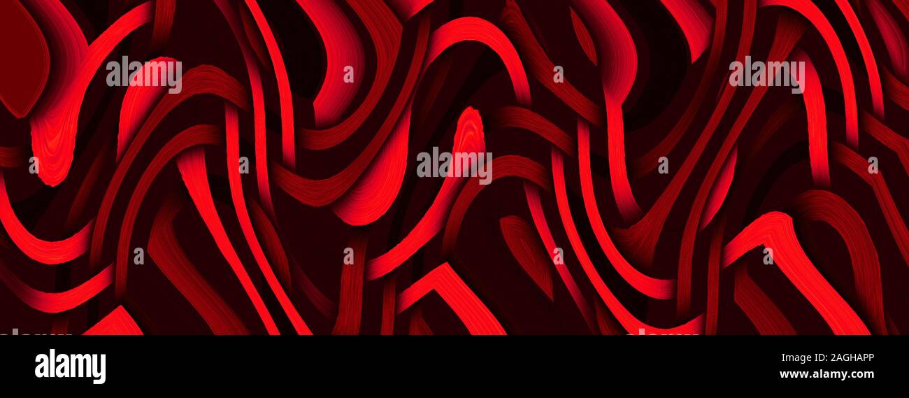 Red wavy pattern. Shiny neon curved lines background. Abstract ...