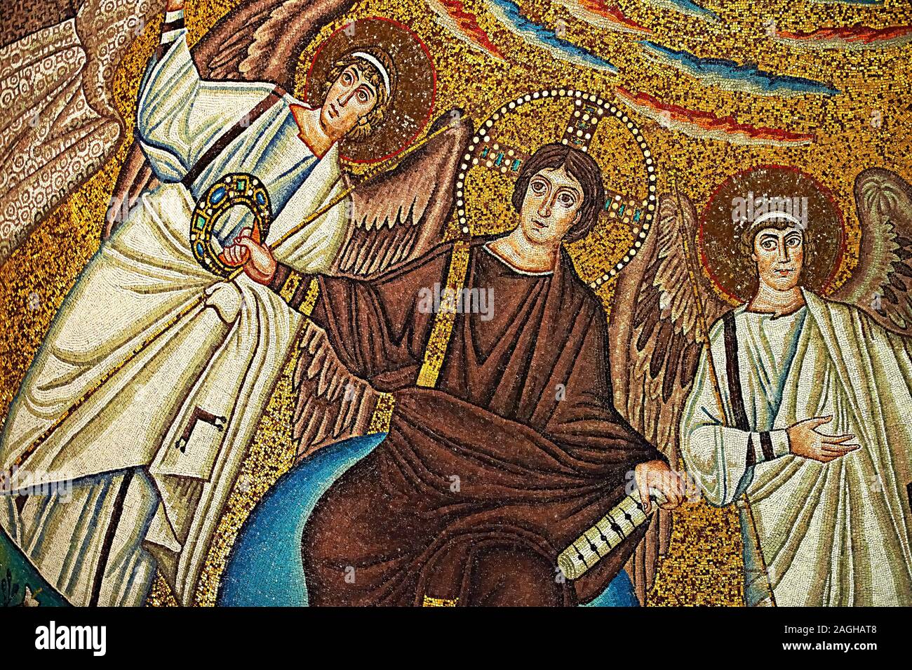 Byzantine Roman mosaics of the Basilica of San Vitale in Ravenna, Italy ...