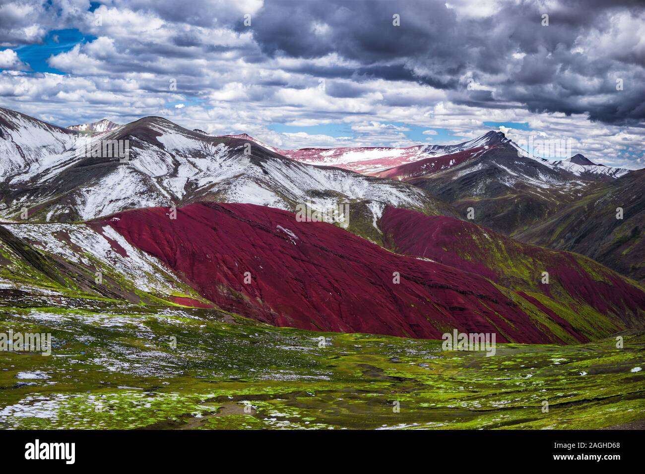 Palccoyo Red Valley near the rainbow mountain in Palccoyo, Cusco, Peru ...