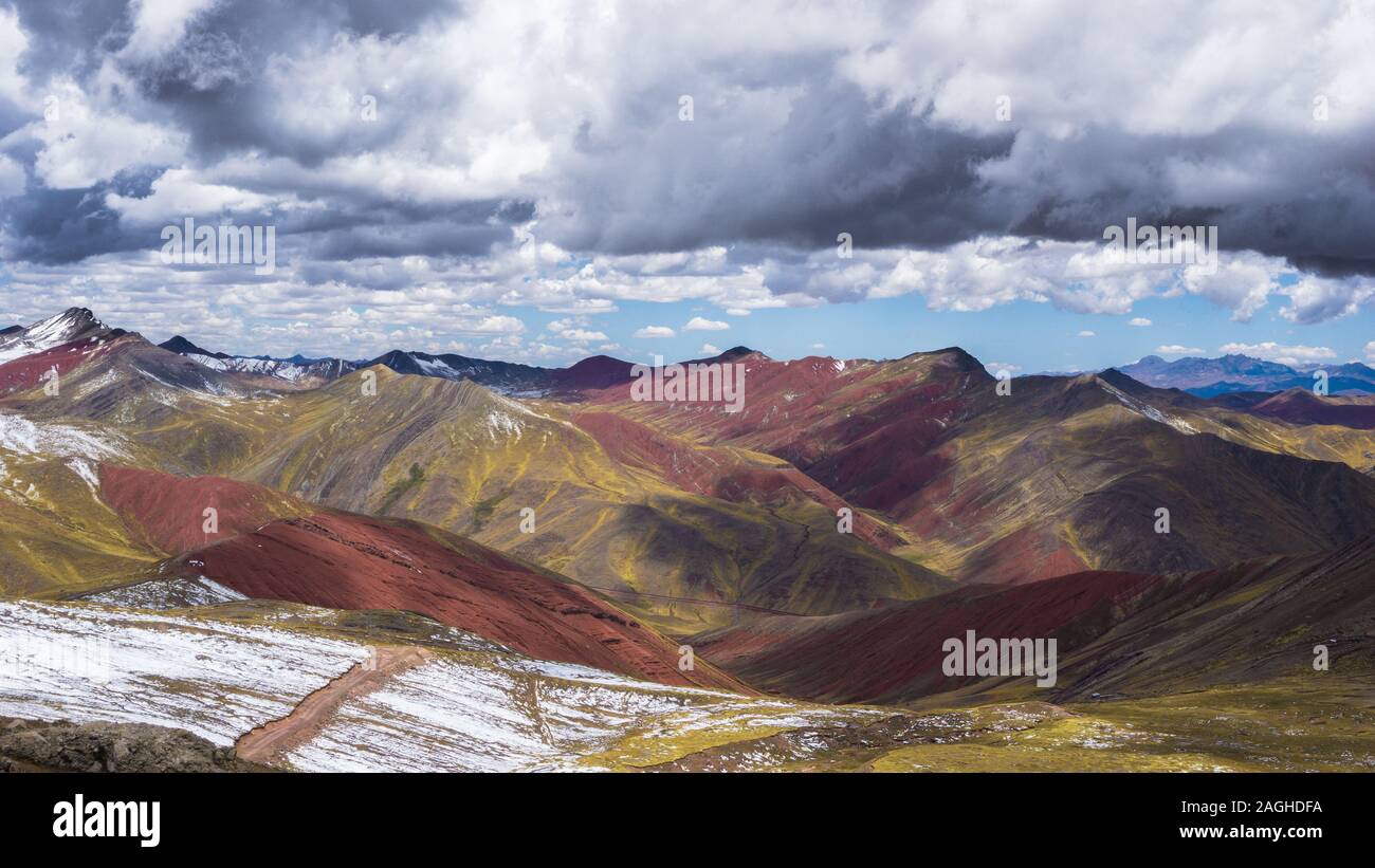 Palccoyo Red Valley near the rainbow mountain in Palccoyo, Cusco, Peru ...