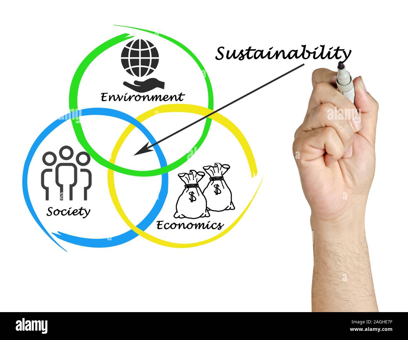 Presentation of diagram of sustainability Stock Photo - Alamy
