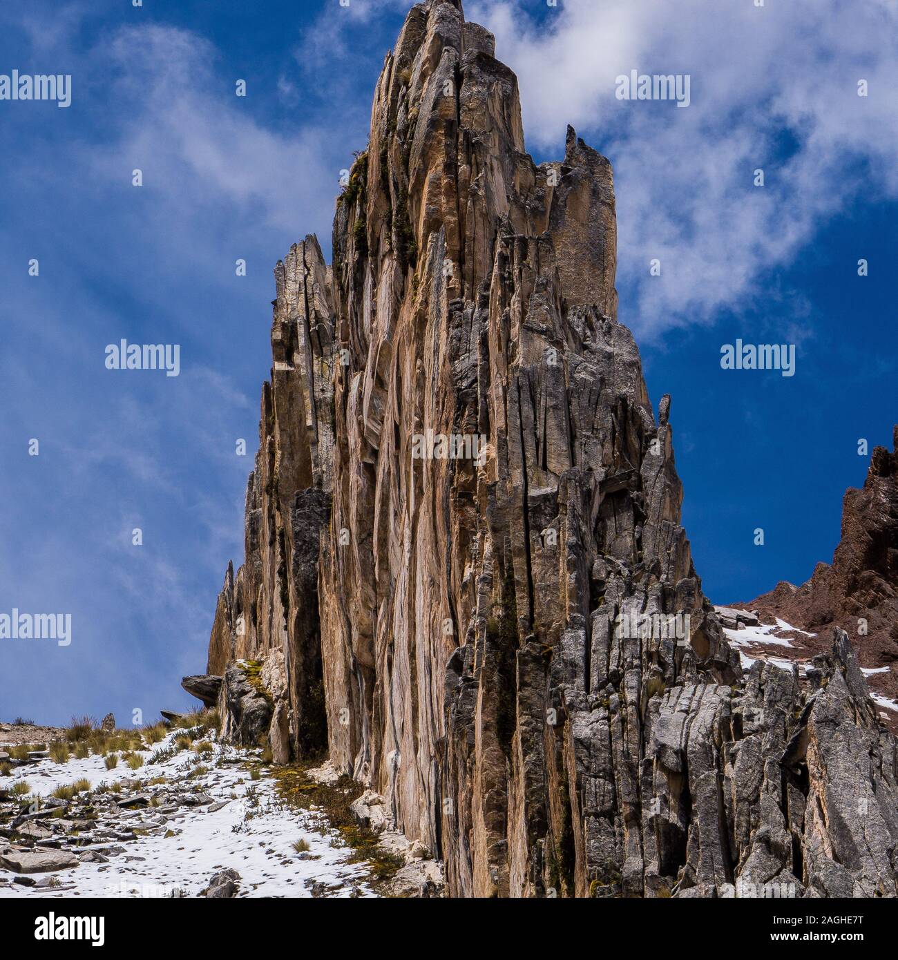 Stone Forest, pointed and steep rocks. in Cusco Peru Palccoyo Stock ...