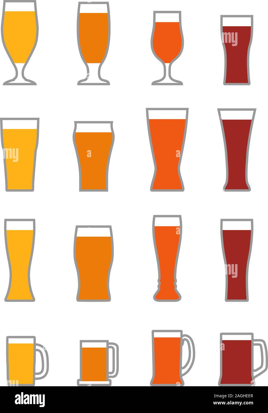 Beer glasses empty Stock Vector Images - Alamy