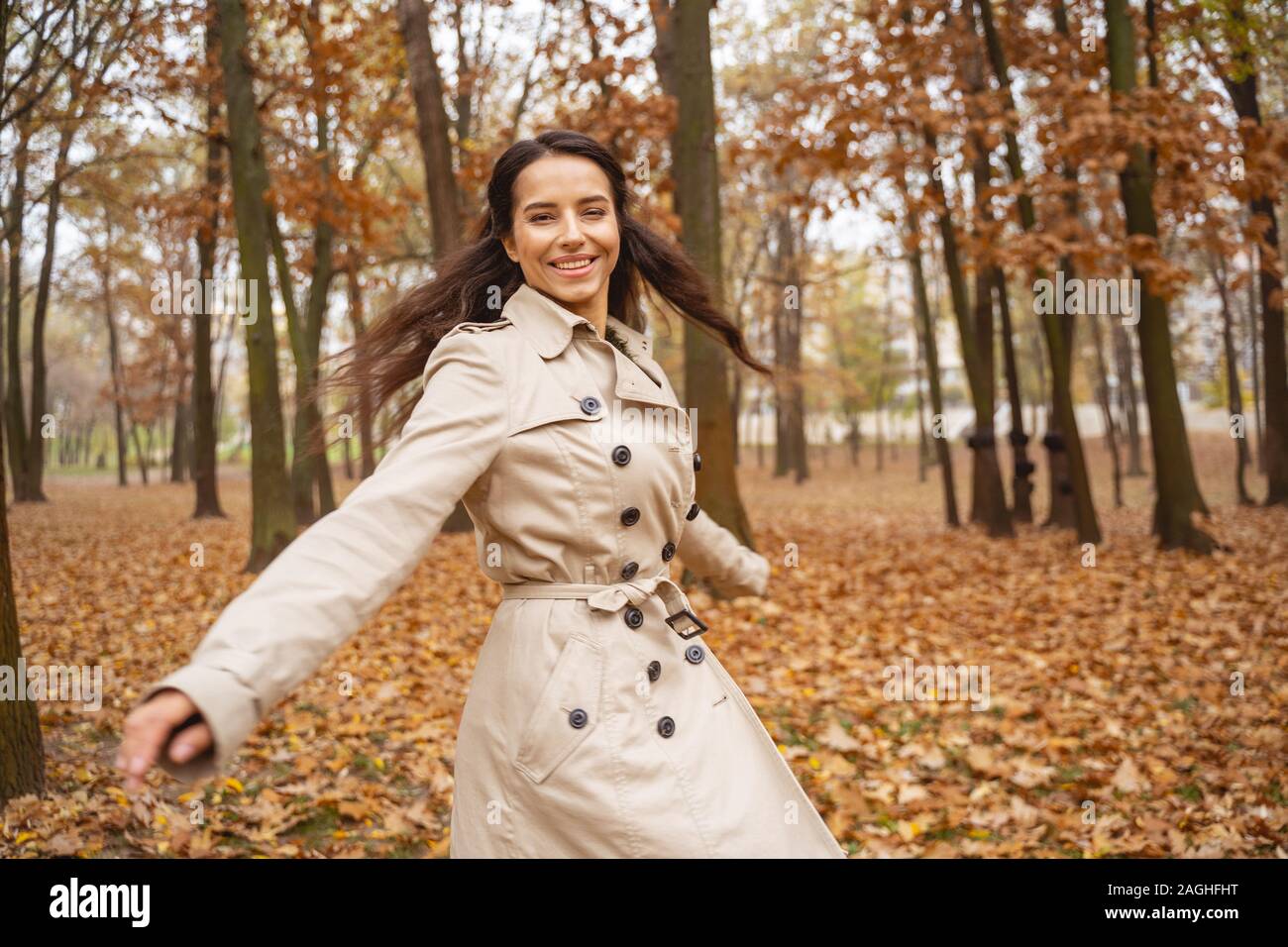 Attractive female person looking straight at camera Stock Photo - Alamy