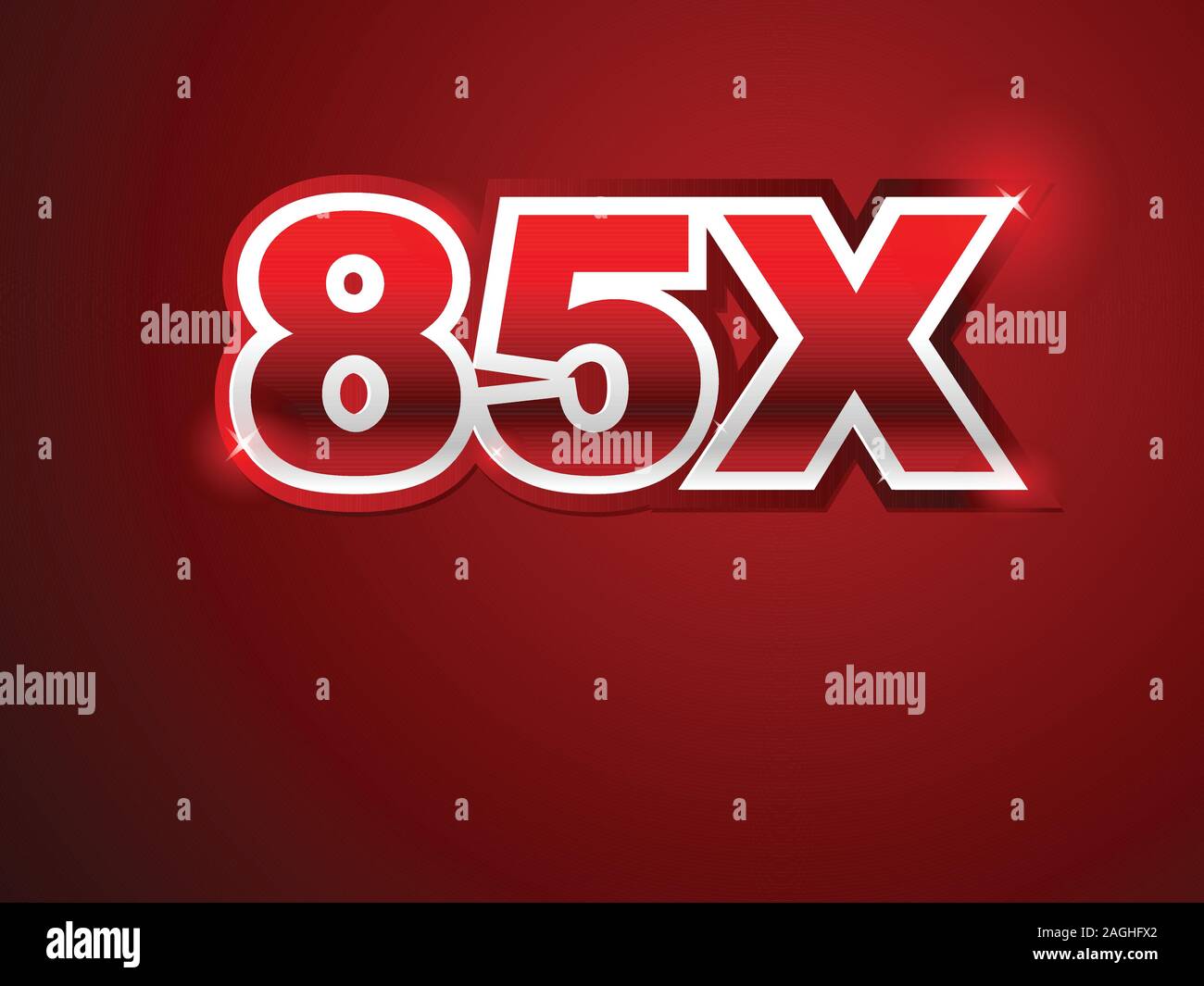 85x sign in red background Stock Vector Image & Art - Alamy