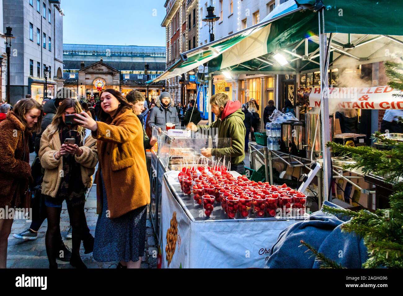A roast chestnut and strawberry stall in James Street, Covent Garden ...