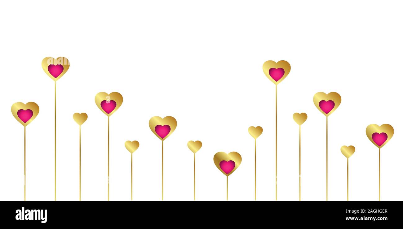 Gold Hearts Border