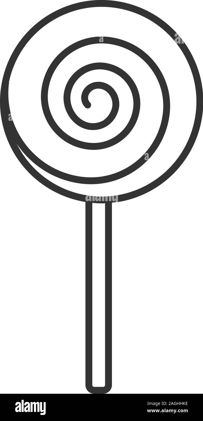 Spiral Lollipop Linear Icon Thin Line Illustration Lolly Sugar Candy
