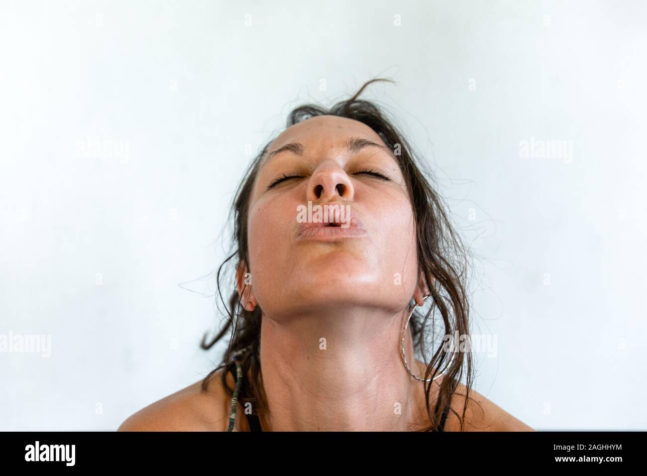Sweaty woman yoga hi-res stock photography and images - Alamy