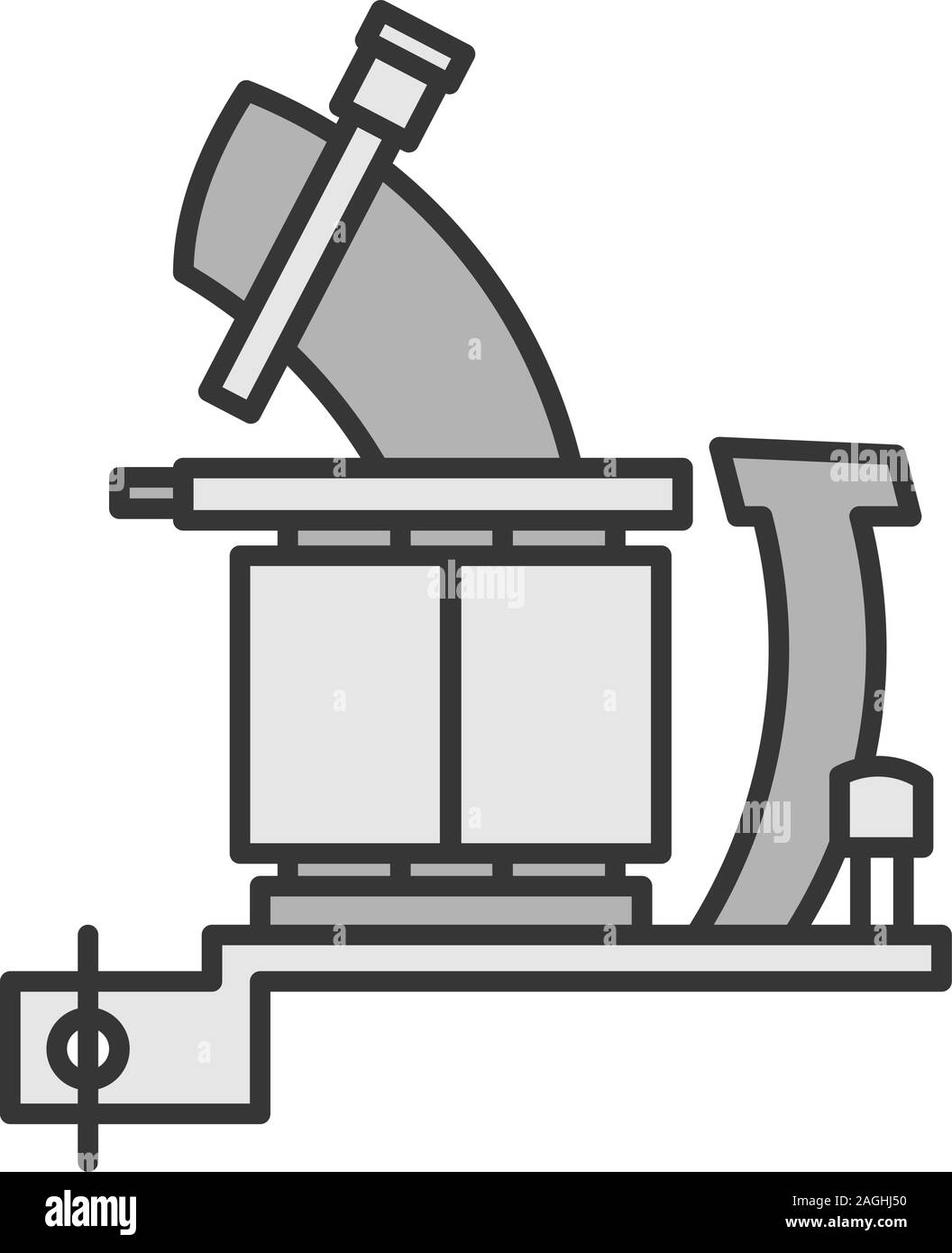 Tattoo machine frame with coils color icon. Tattoo gun. Isolated vector ...