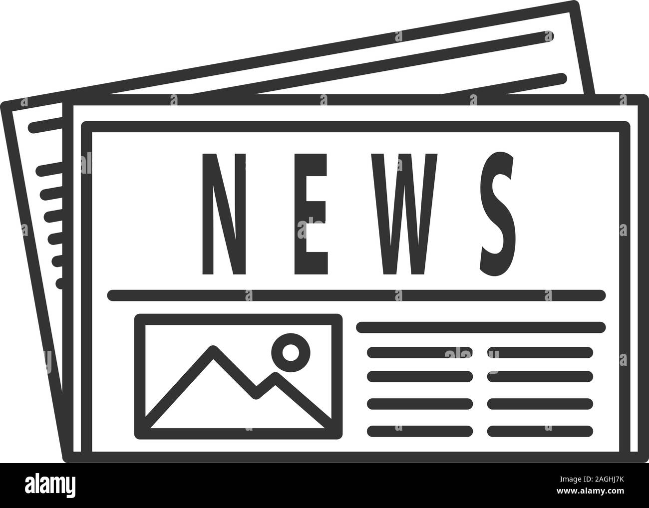 Newspaper color icon. Periodical publication. Isolated vector ...