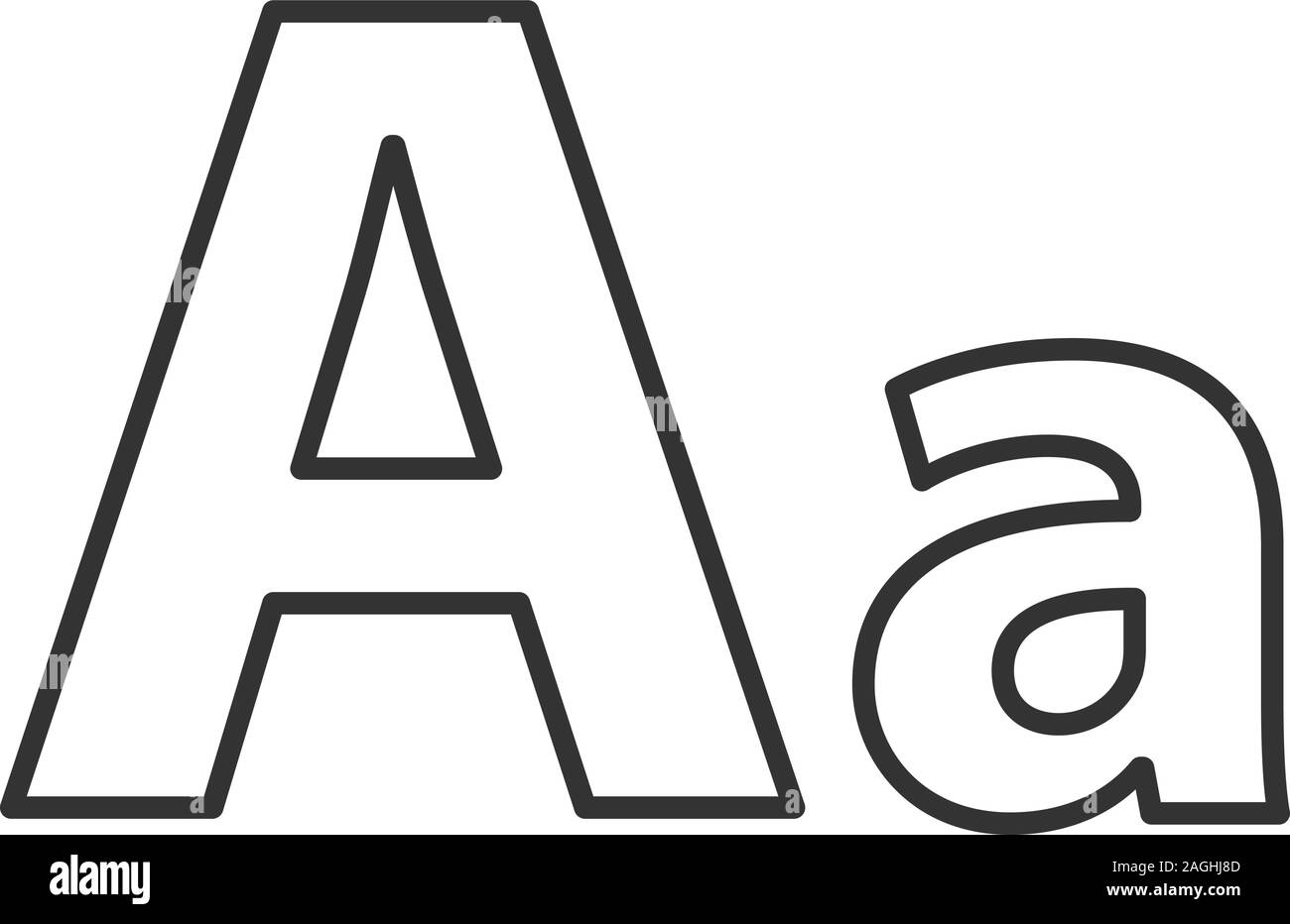 Font linear icon. Thin line illustration. Letters design. Contour ...