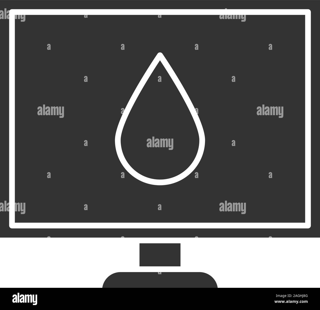 Computer display calibration glyph icon. Control of color printing ...