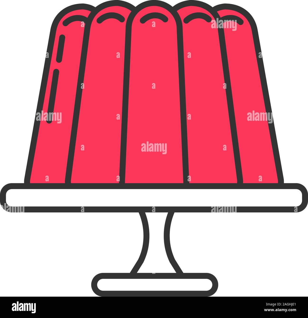 Jelly pudding color icon. Gelatin dessert. Isolated vector illustration ...