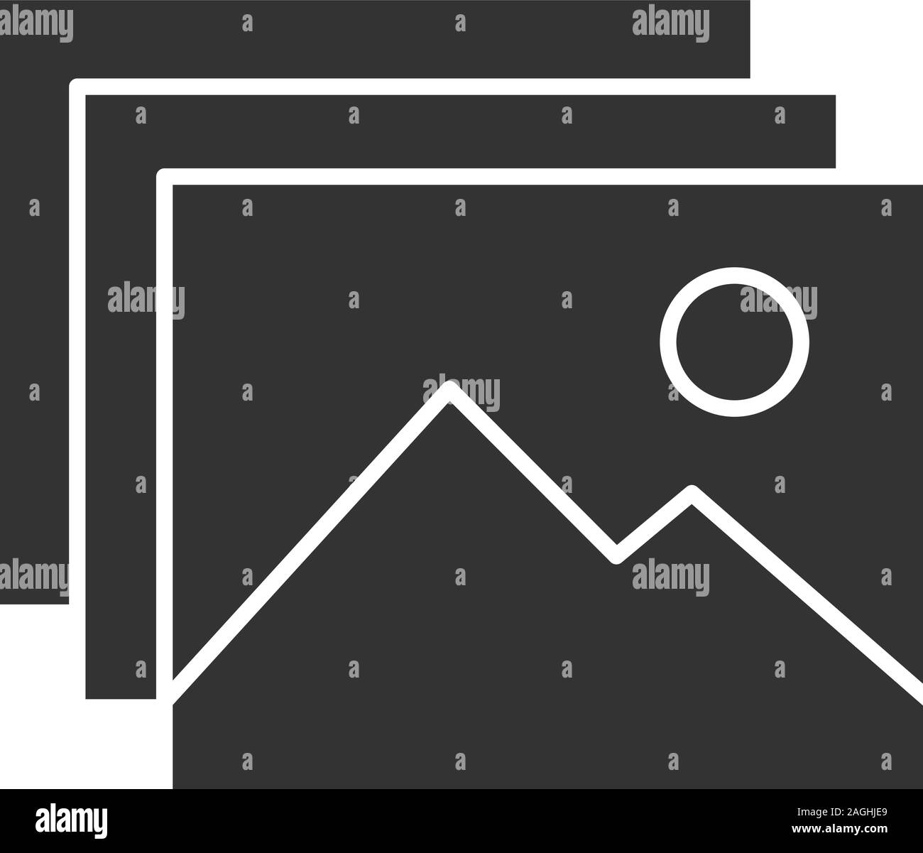 Digital images, photos glyph icon. Silhouette symbol. Pictures ...