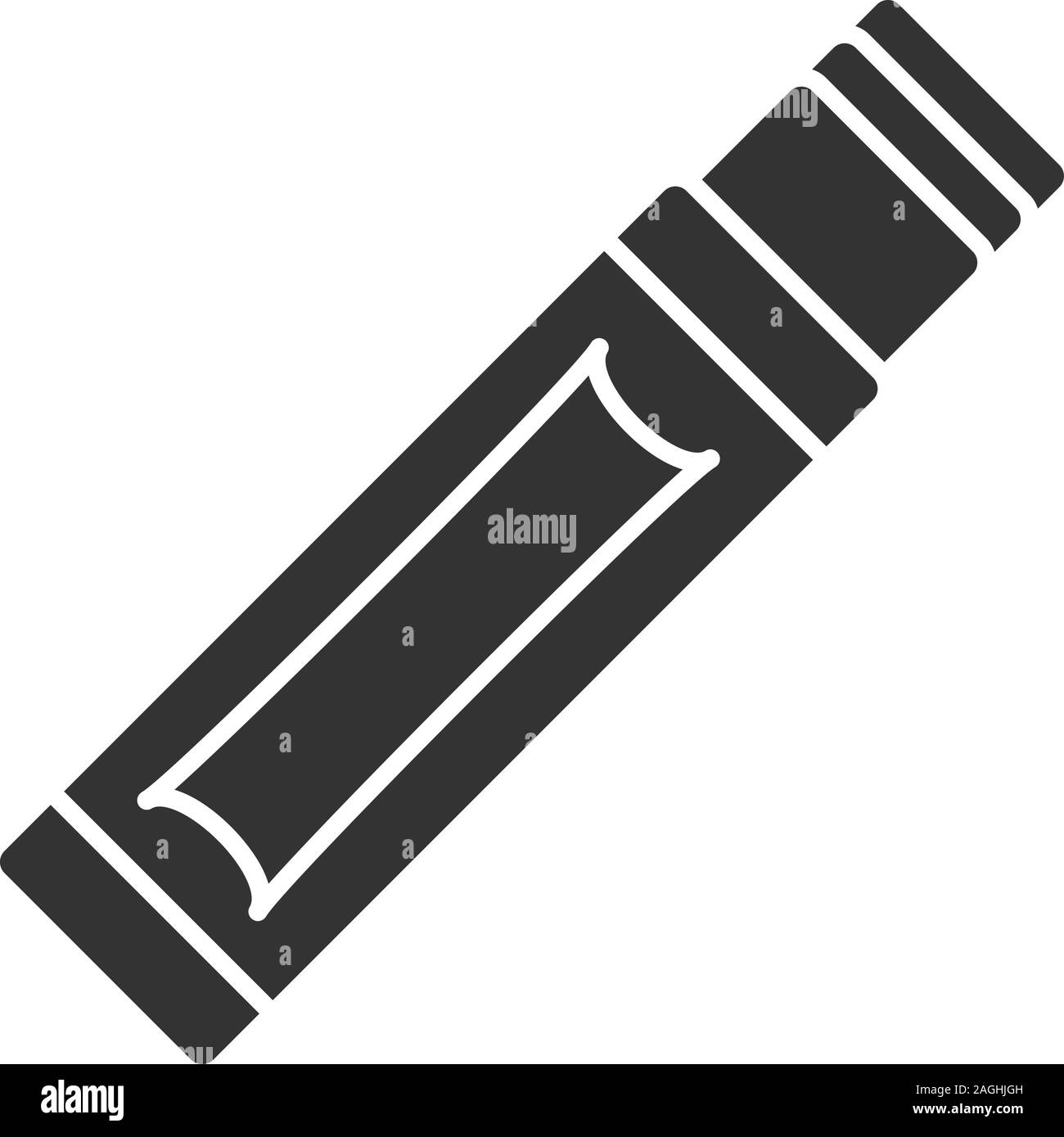 Chewing gum stick glyph icon. Silhouette symbol. Negative space. Vector ...