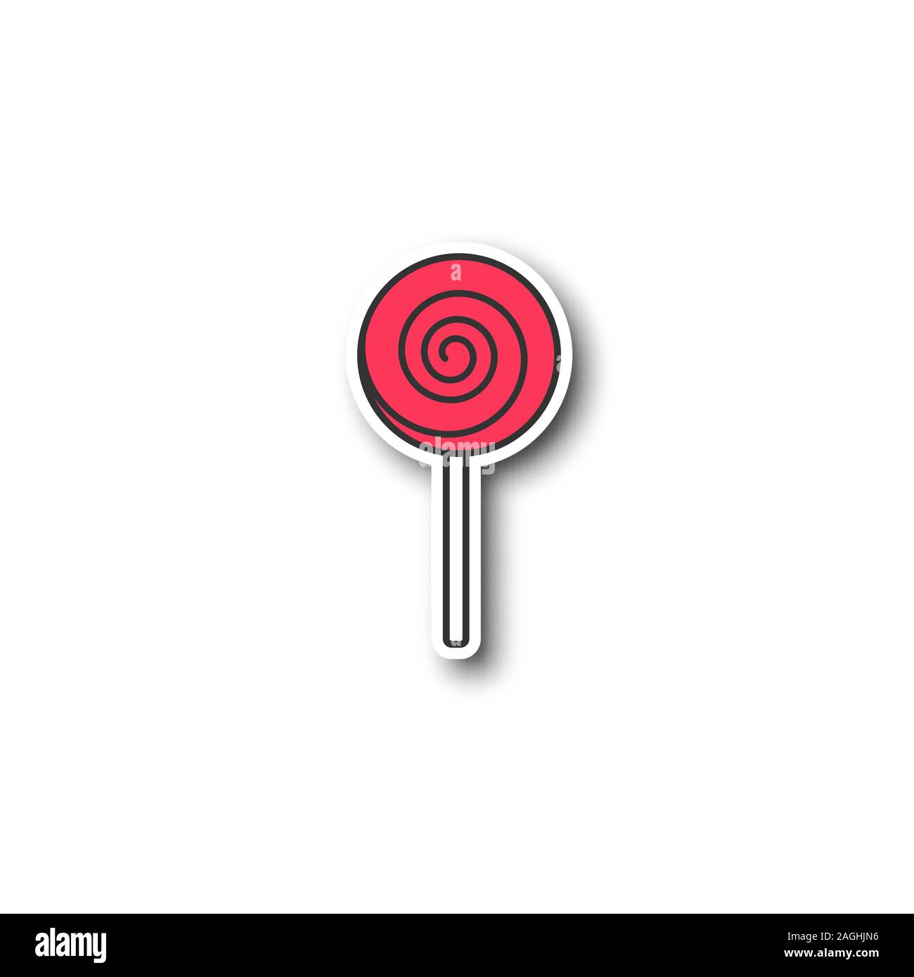 Spiral lollipop patch. Lolly. Sugar candy. Color sticker. Vector ...