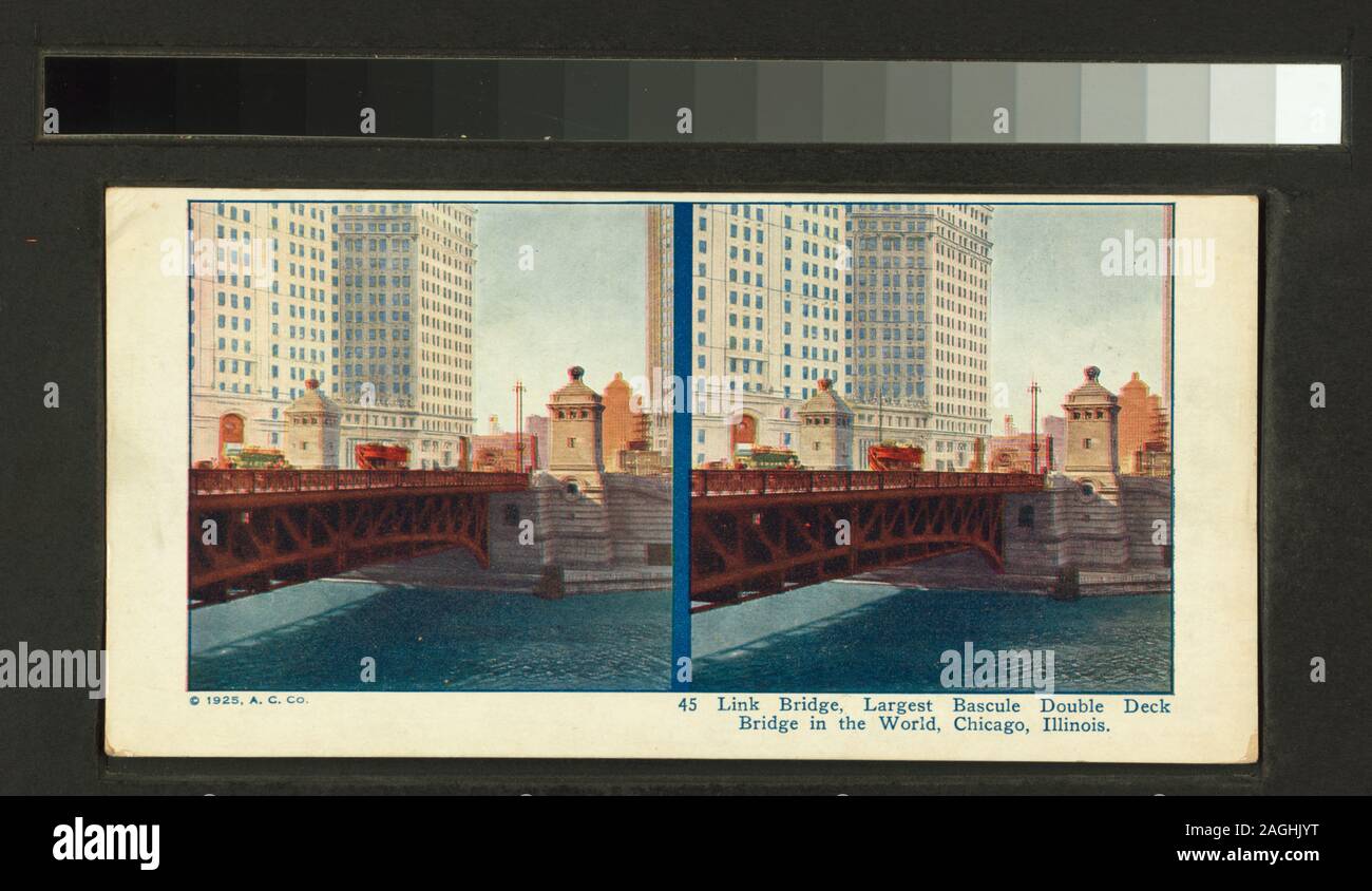 Link bridge, largest bascule double deck bridge in the world, Chicago ...