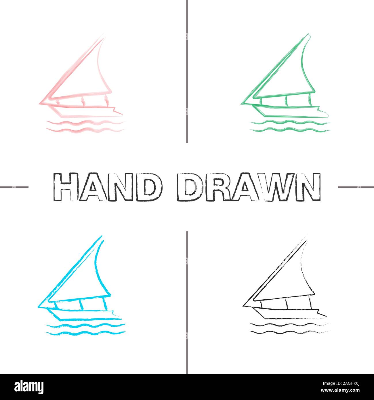 Brush drawing boat Stock Vector Images - Alamy