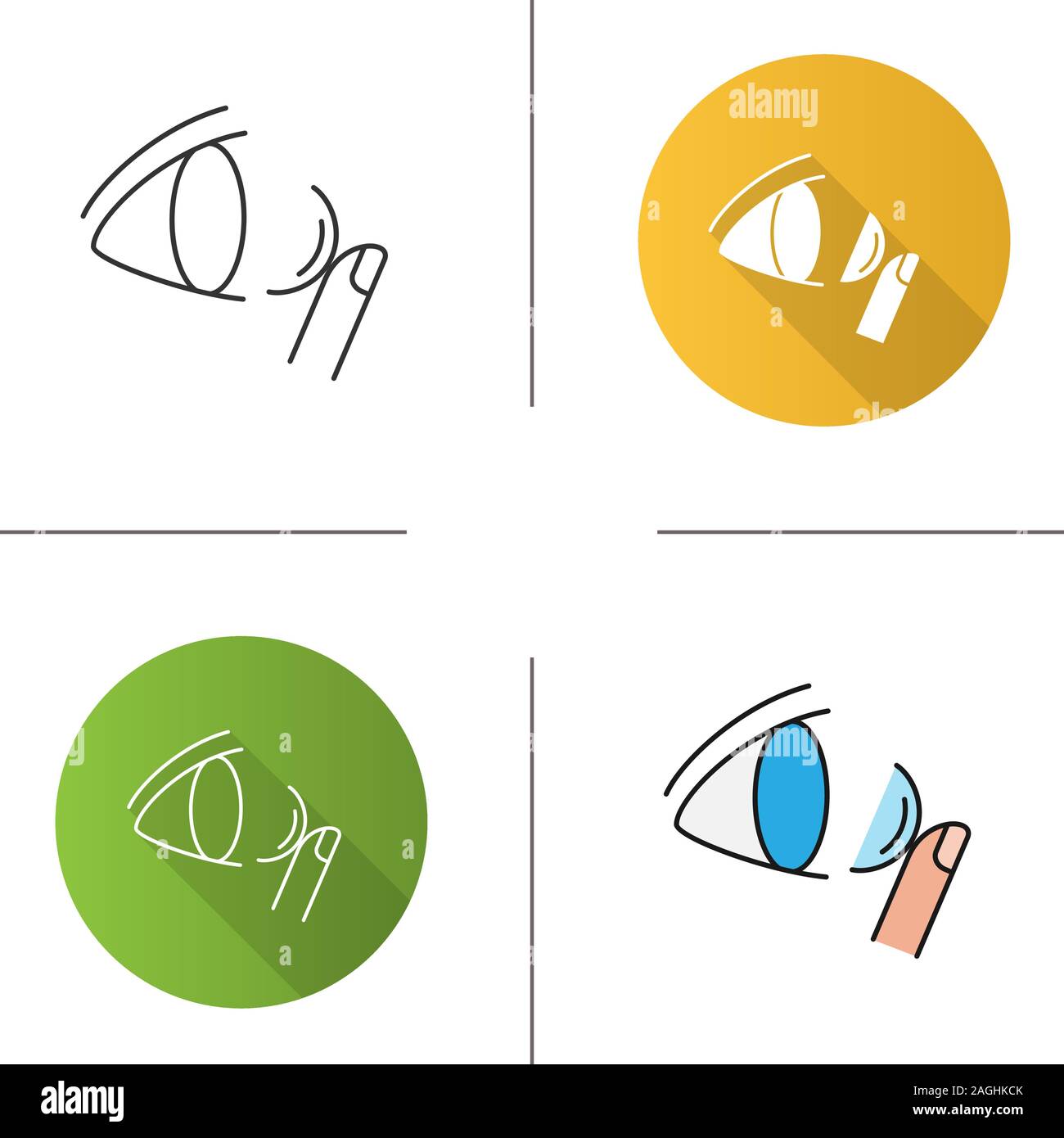 Eye contact lenses icon. Flat design, linear and color styles. Isolated ...