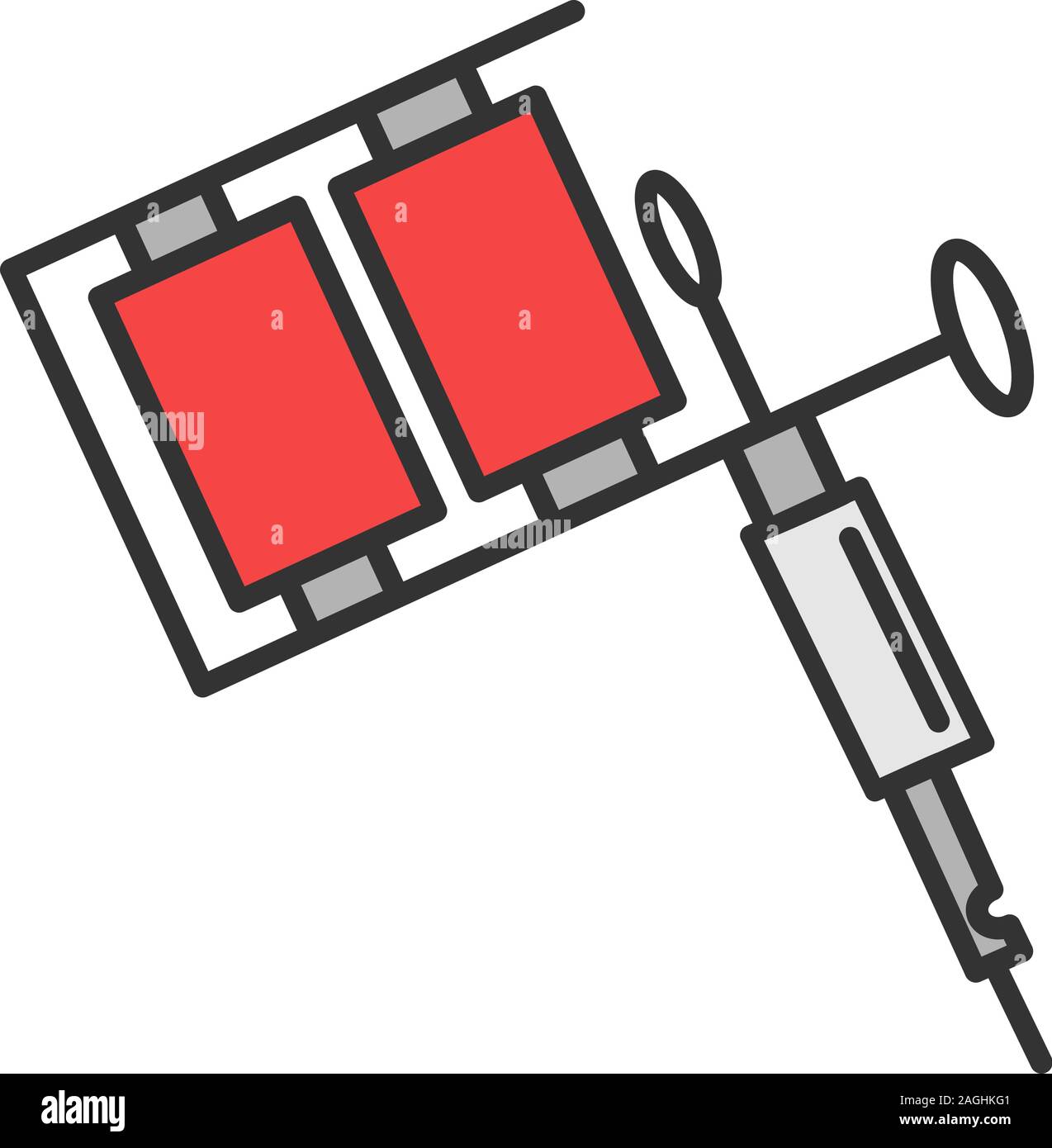 Tattoo machine color icon. Tattoo gun. Isolated vector illustration ...