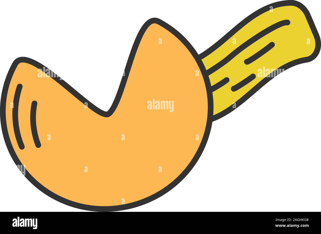 Fortune cookie color icon. Cookie prediction. Isolated vector ...