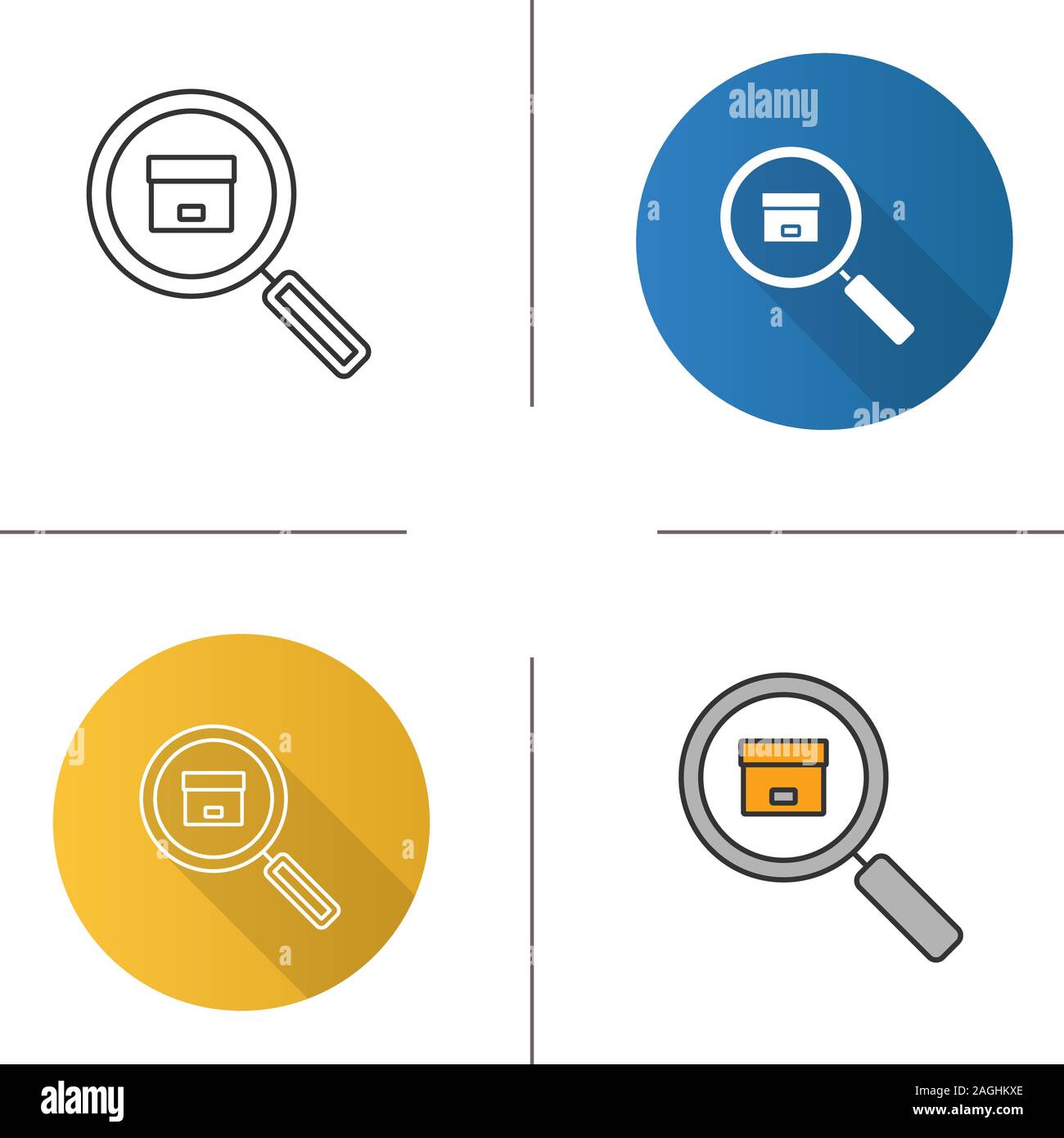 Parcel tracking service icon. Flat design, linear and color styles ...